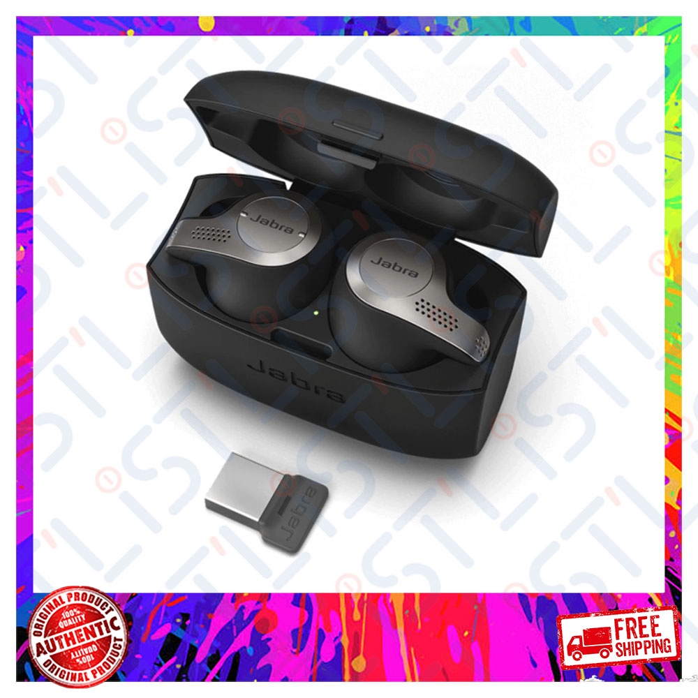 Jabra Evolve 65t MS True Wireless Earbuds With USB Adapter Titanium ...