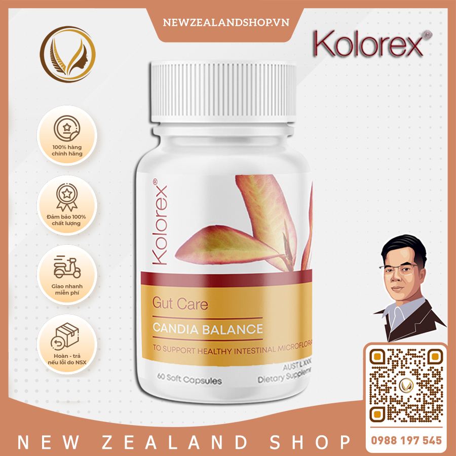 Viên uống nấm candida, nấm phụ khoa, nấm đường ruột Kolorex Horopito 60 ...