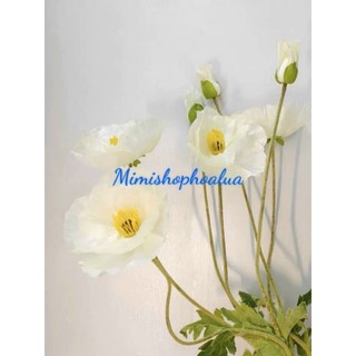 Hoa giả Hoa Poppy giả-hoa Anh Túc cỡ lớn, size 15cm,cành dài 109cm ...