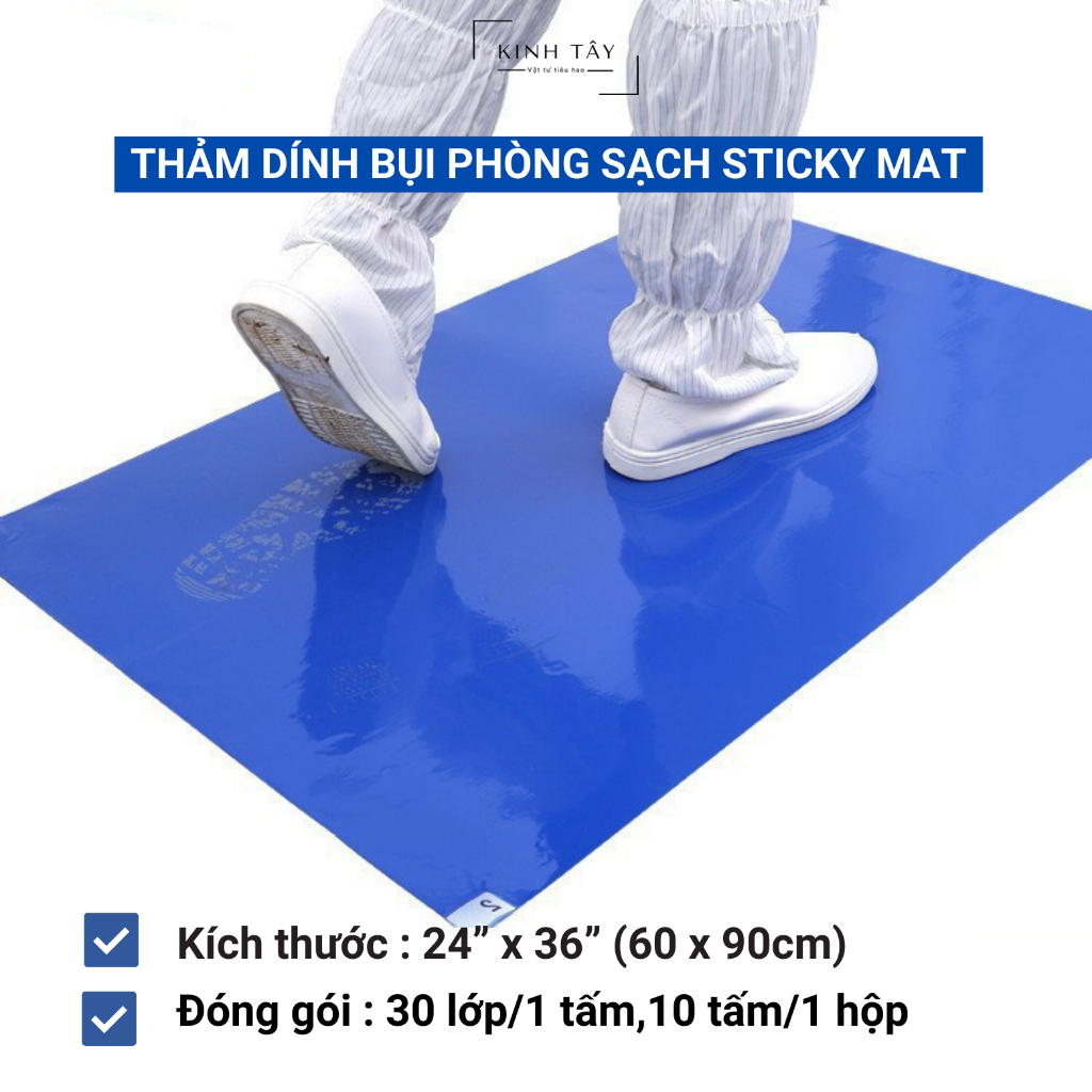 ( 10 tấm/hộp ) Thảm dính bụi,Tấm dính bụi phòng sạch Sticky Mat 60*90cm ...