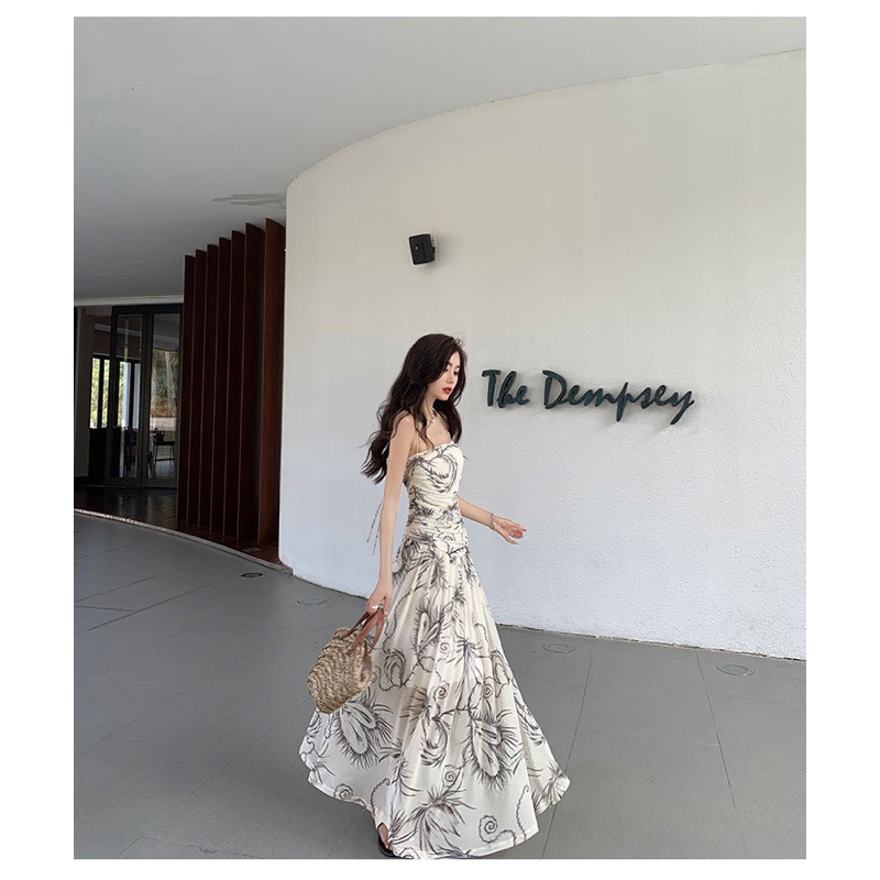 đầm maxi họa tiết lạ derss tiểu thư phong cách pháp herse H066 | Shopee Việt Nam