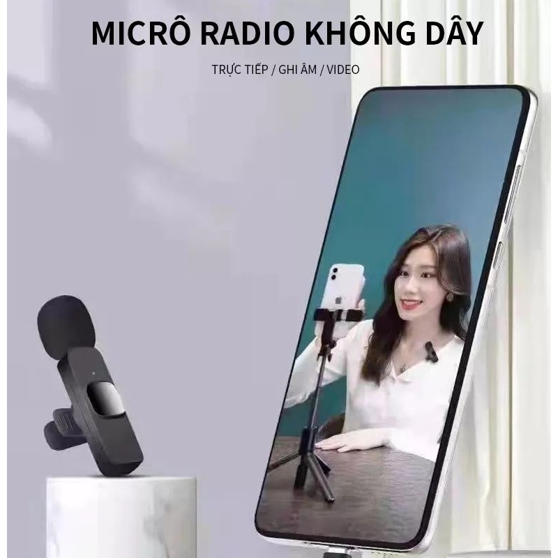 Micro không dây, mic live tream, mic cài áo, mic ghi âm, mic quay video ...