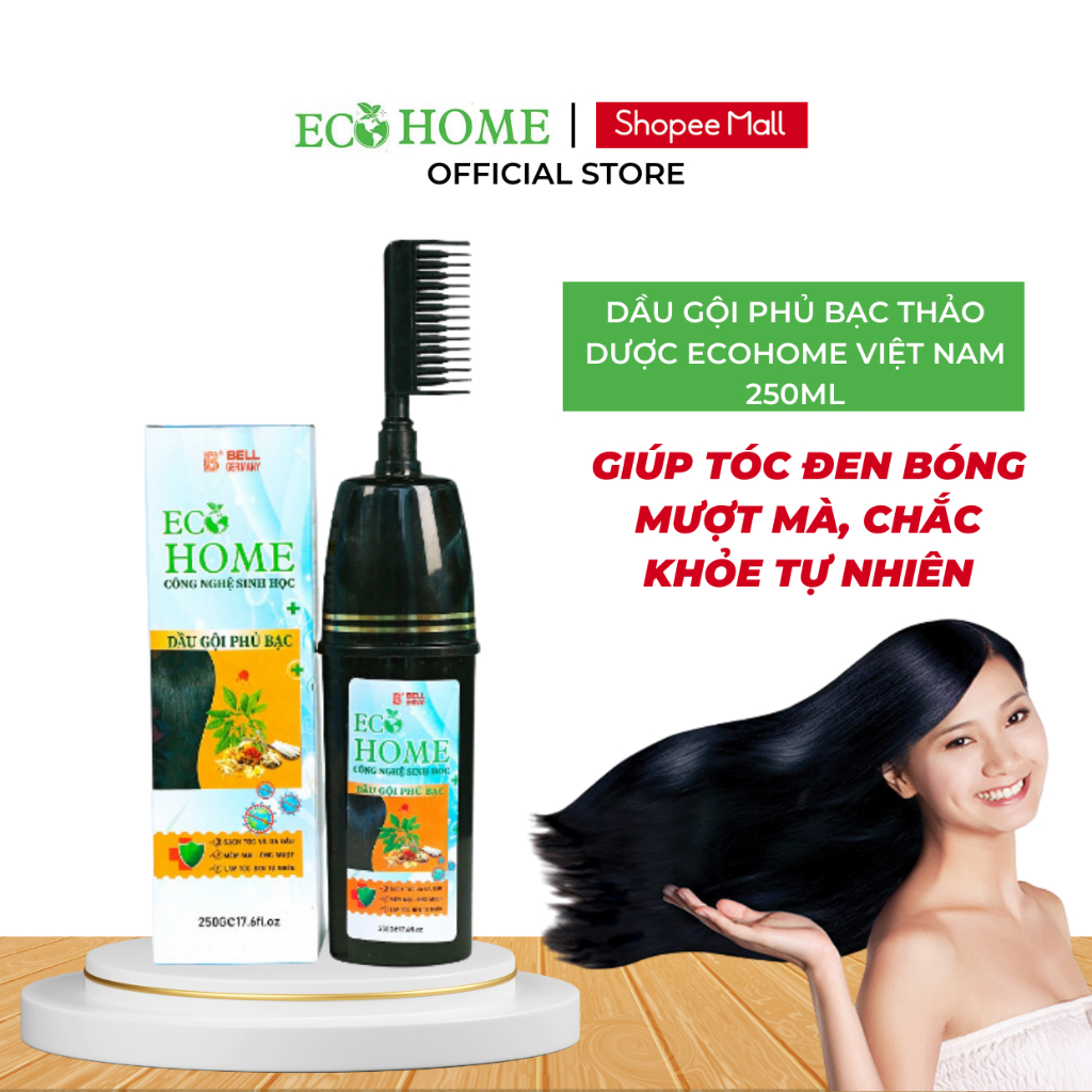 Dầu Gội Phủ Bạc Thảo Dược Công Nghệ Sinh Học Ecohome 250ml, Nhuộm Tóc ...
