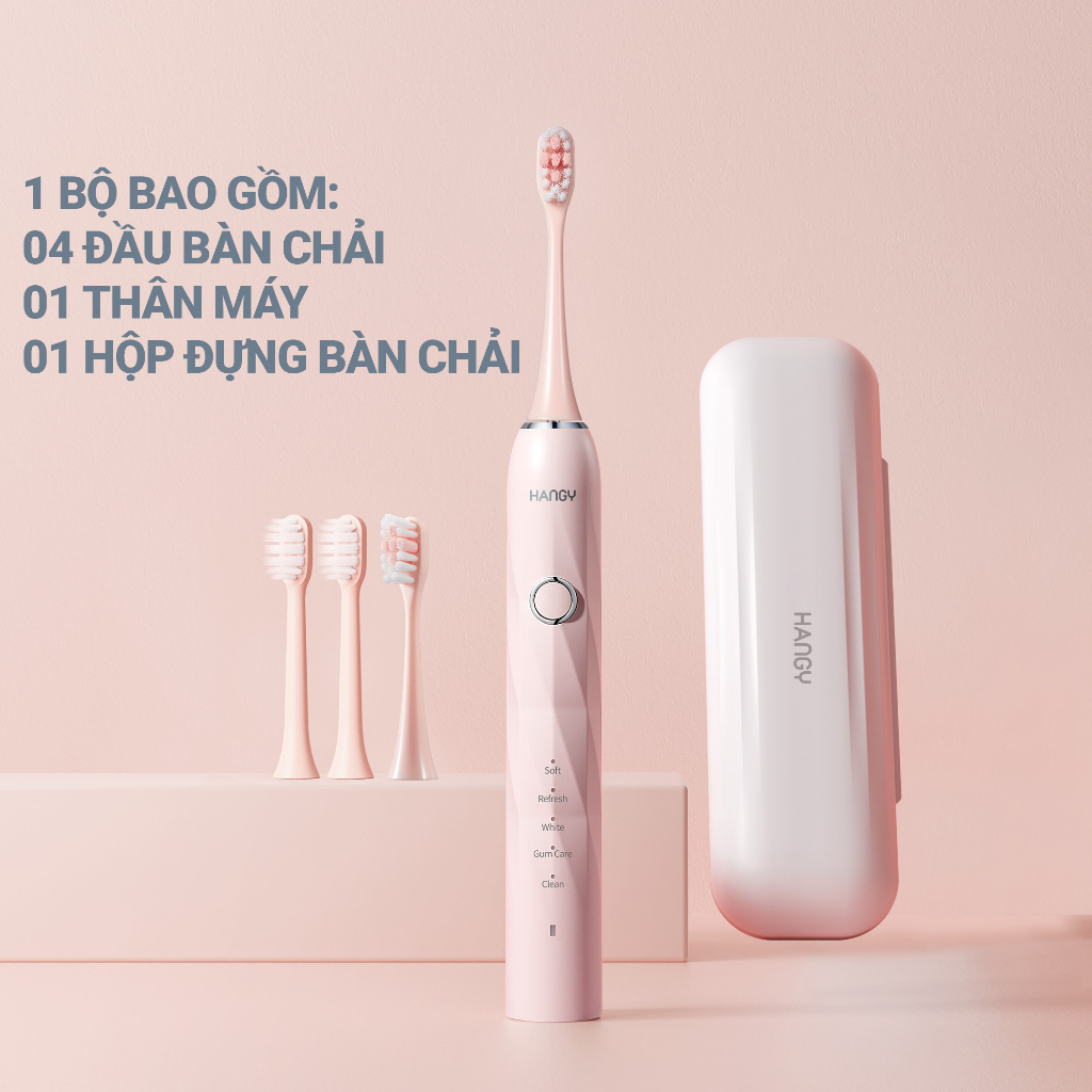 Combo 2 Bàn chải điện HANGY HY23 PRO siêu sóng âm thông minh chải sạch ...