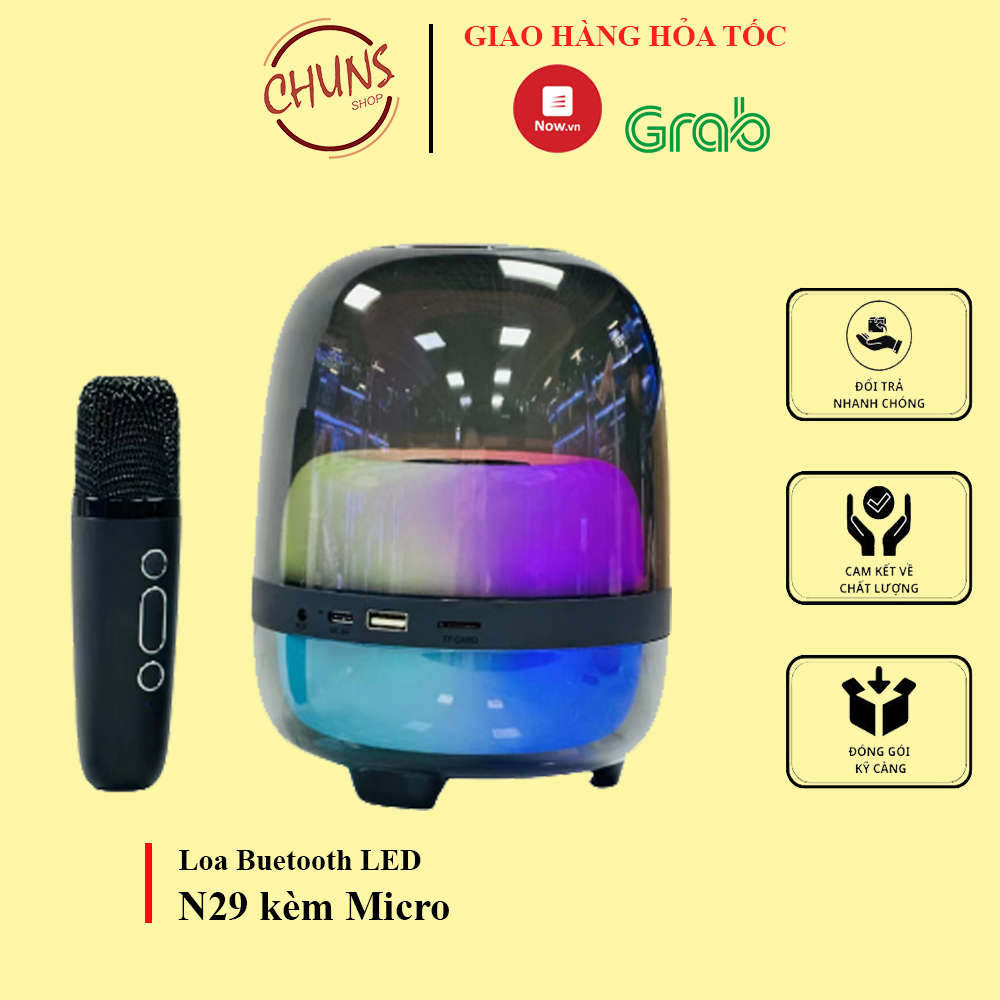 Loa Bluetooth LED N29 Kèm Micro, Bass Mạnh, Âm Thanh Rõ, Full Box, Loa ...
