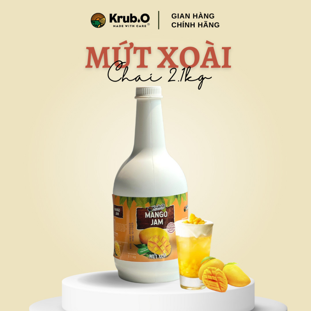 Mứt xoài Krub.O có sốt và quả xay nhuyễn làm nguyên liệu pha chế đồ ...