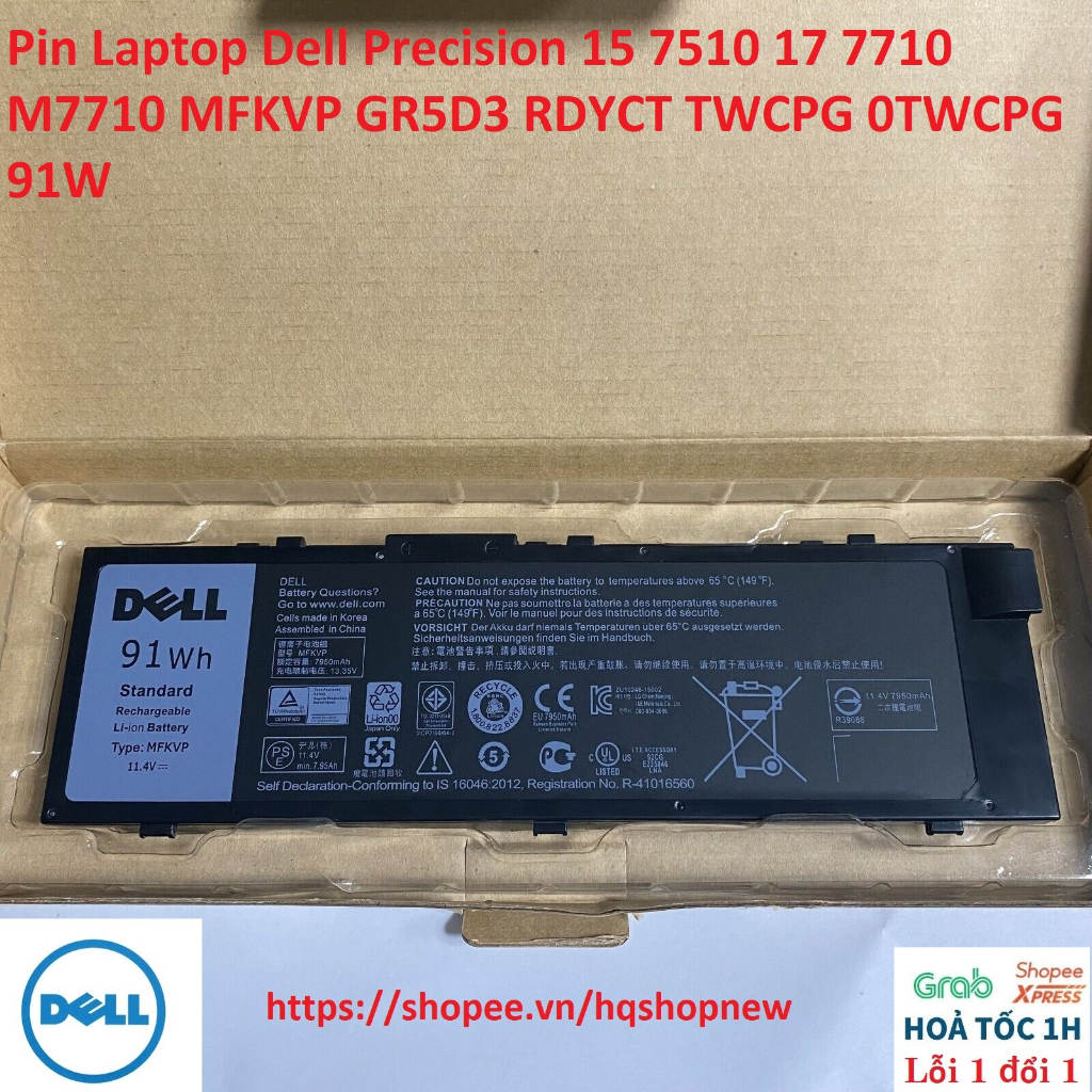 ⚡️[Pin zin] Pin Laptop Dell Precision 15 7510 7520 17 7710 7720 M7510 ...