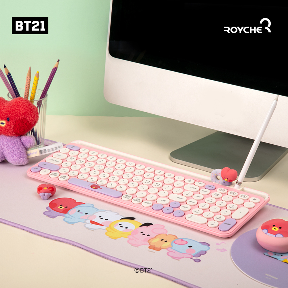 [CHÍNH HÃNG ROYCHE] ROYCHE X BT21 minini MULTI-PAIRING BLUETOOTH WIRELESS KEYBOARD BÀN PHÍM ...