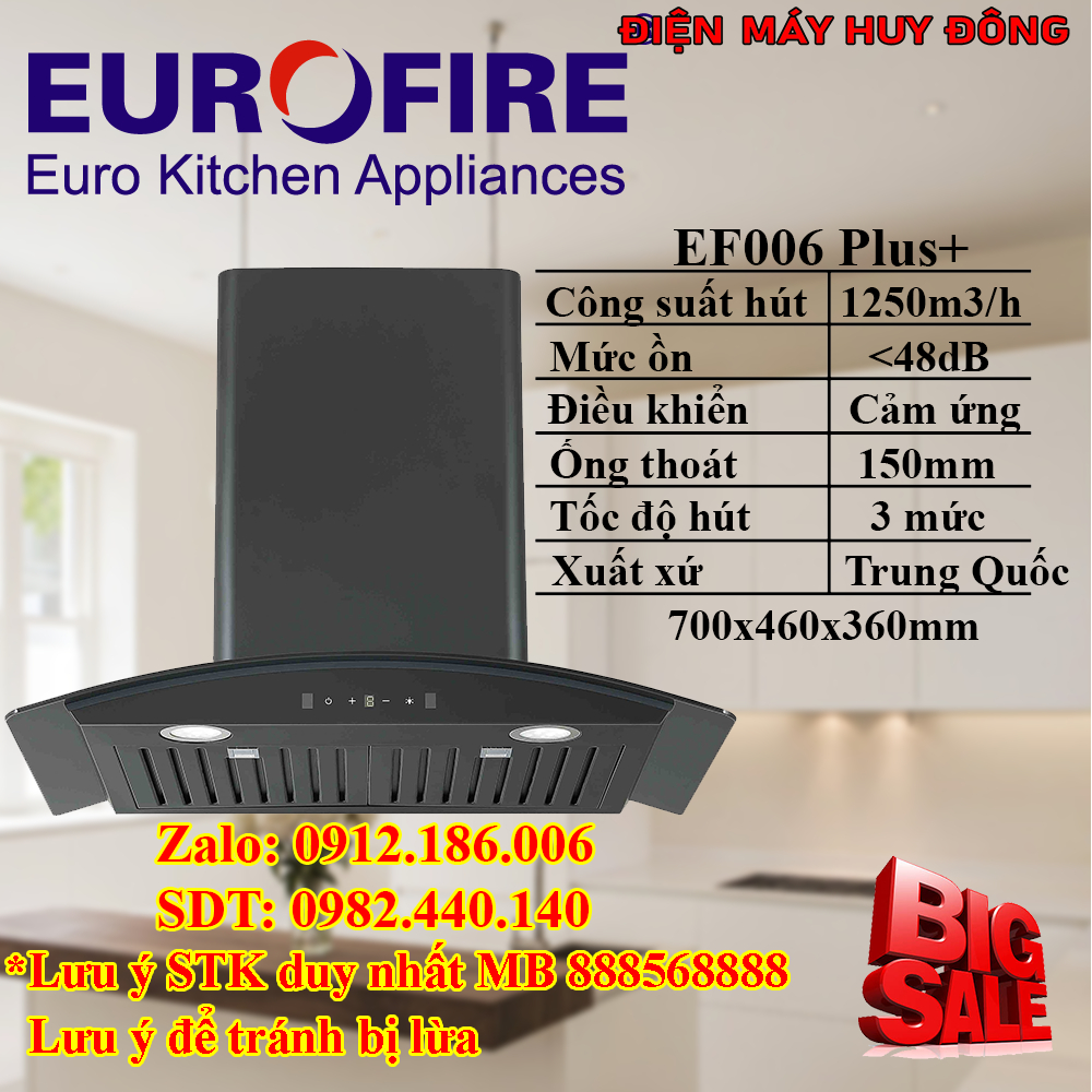 Máy hút mùi EUROFIRE EF006 Plus+ | Shopee Việt Nam
