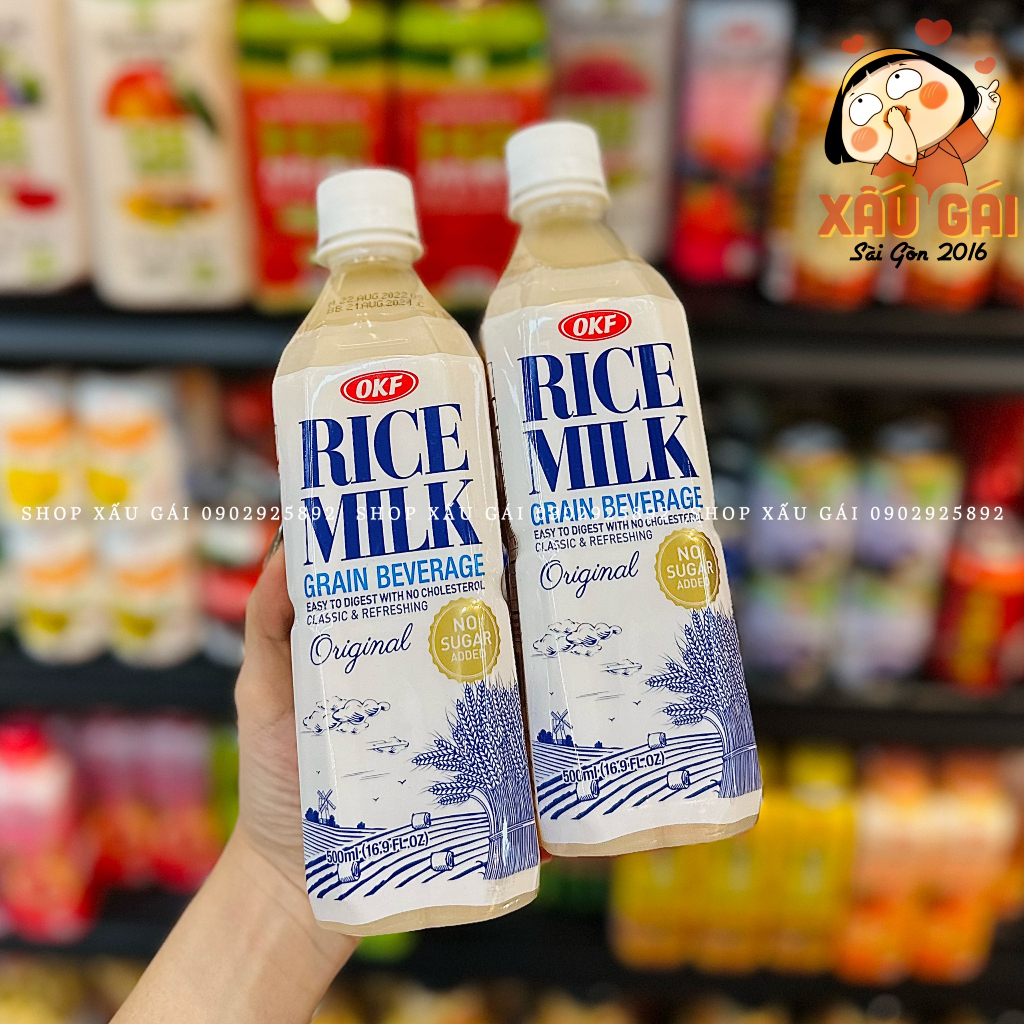 Sữa gạo/ Nước gạo không đường RICE MILK OKF Hàn Quốc chai nhỏ 500ml ...