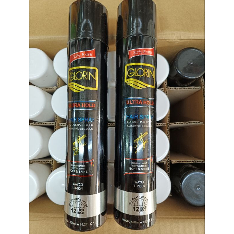keo xịt siêu cứng GLORIN 420ML | Shopee Việt Nam