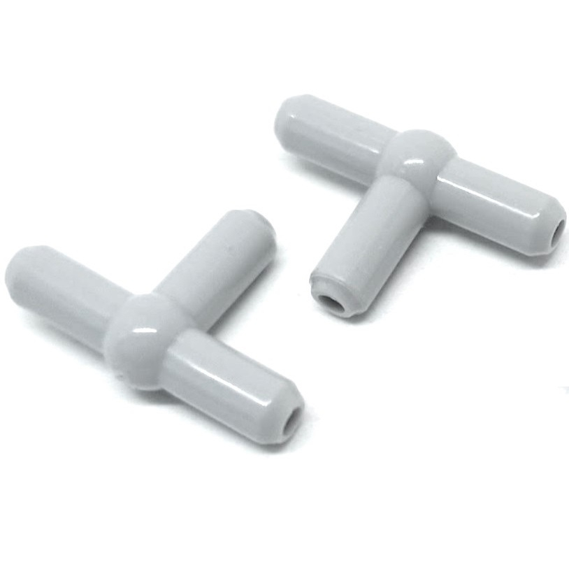 Lot 2x LEGO Light Bluish Gray Pneumatic T Piece Second Version (T Bar ...