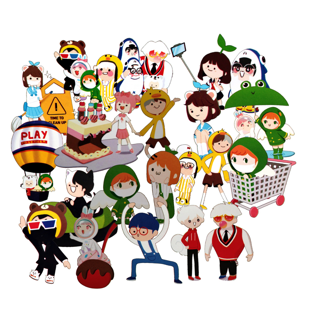 Bộ hình dán/stickers Hero Team Simmy Phong cận Siro Mr Vịt Sammy Đào ...