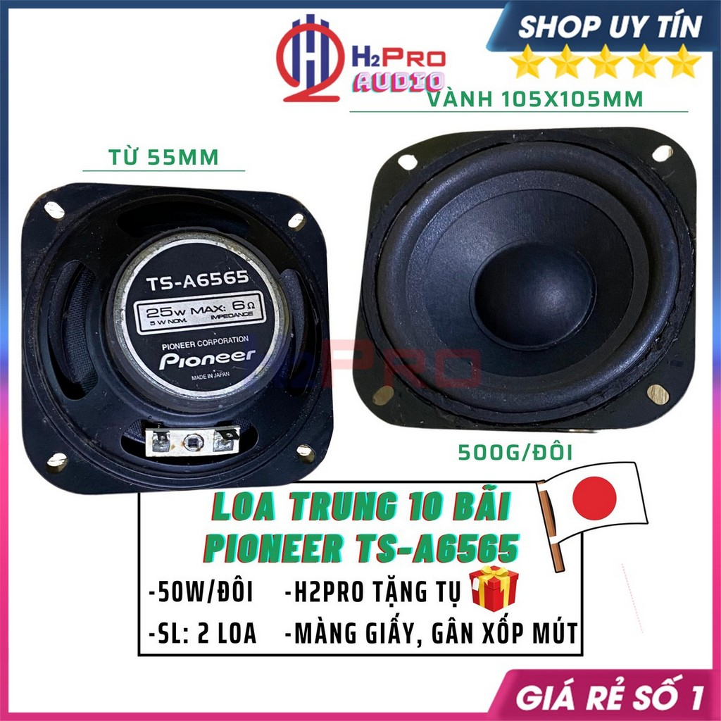 2 Loa Trung 10, Loa Cánh Ô Tô 10Cm Pioneer Ts-A6565 Nhật Bãi, 50W-6 Ôm,Từ 55, Chất Âm Tốt, Lời ...