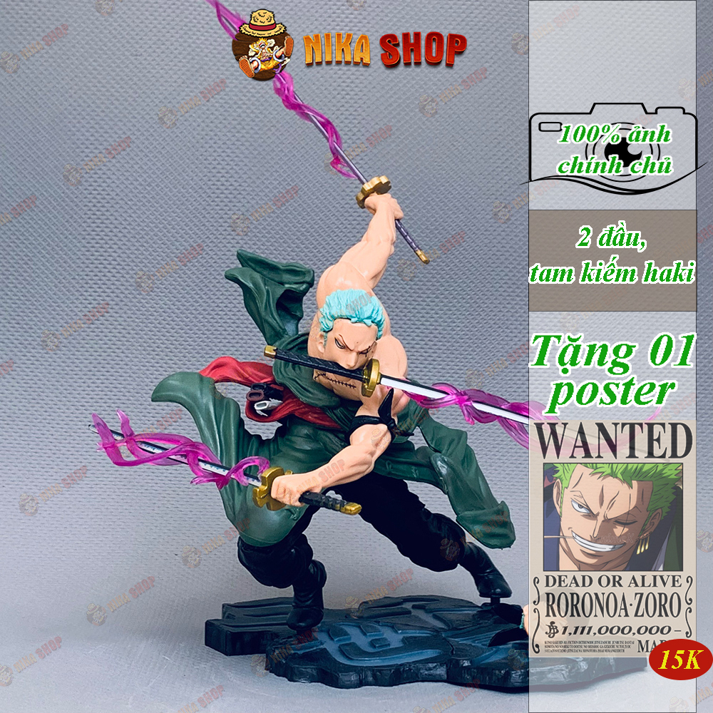 Mô hình One Piece Zoro 3000 Thế Giới Hai đầu Ba kiếm Haki Fullbox cao ...