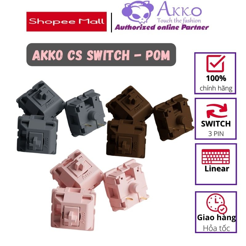 AKKO CS Switch – POM Silver/Pink/Brown (45 switch) | Shopee Việt Nam