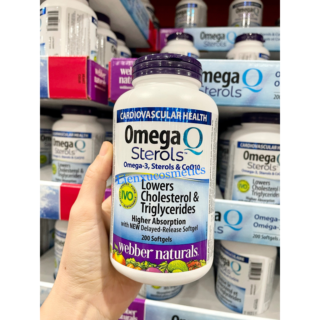 Viên uống Omega 3, sterols & CoQ10 Webber Naturals 200 viên; HSD T8/2027 | Shopee Việt Nam