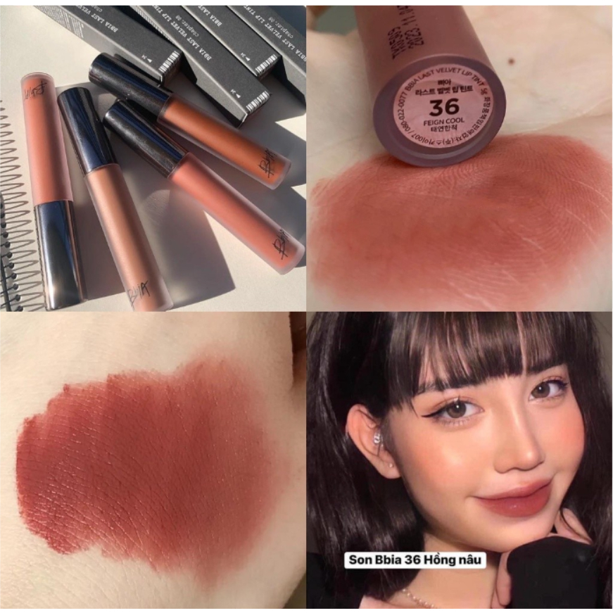 Son BBIA 36 - Hồng Nâu, Son Kem Lì Bbia Velvet Lip Tint Màu 36 Feign Cool | Shopee Việt Nam