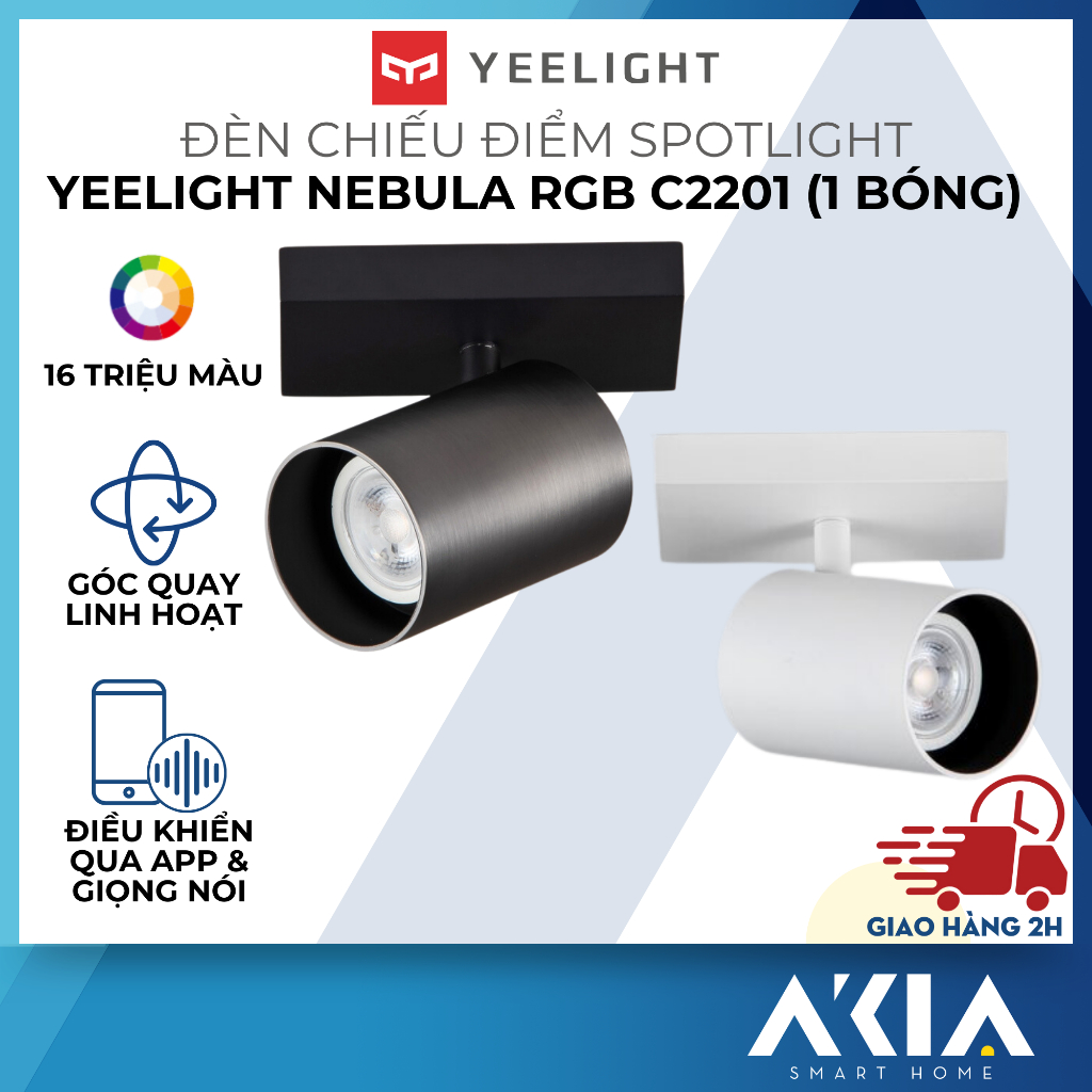 Đèn chiếu điểm Yeelight Spotlight Nebula C2201 trắng/đen - Đèn 16 triệu ...