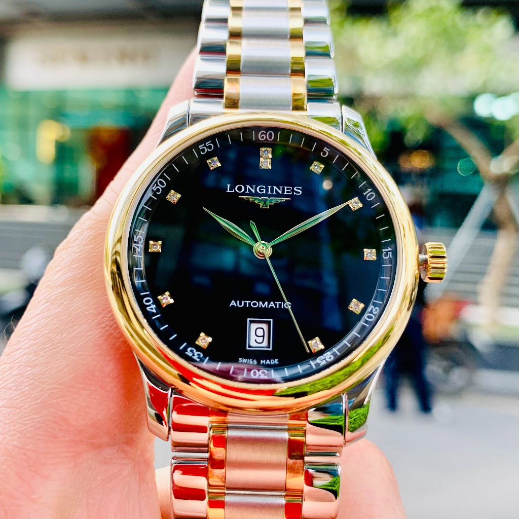 Đồng hồ chính hãng nam Longines Master Collection Diamond 18K BlackGold ...