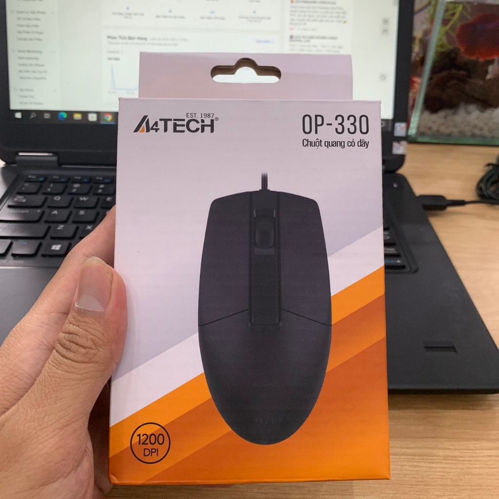 Chuột có dây A4 Tech OP-330, Độ phân giải 1000 DPI, Chiều dài dây 150 ...