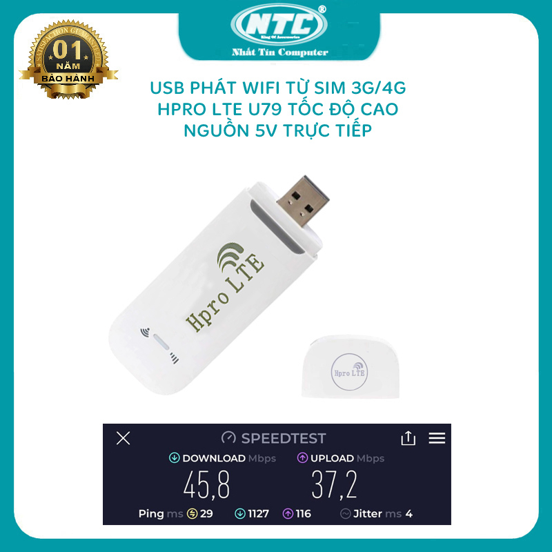 USB phát wifi từ sim 3G/4G Hpro LTE U79 sóng cực mạnh - Hỗ trợ dùng ...
