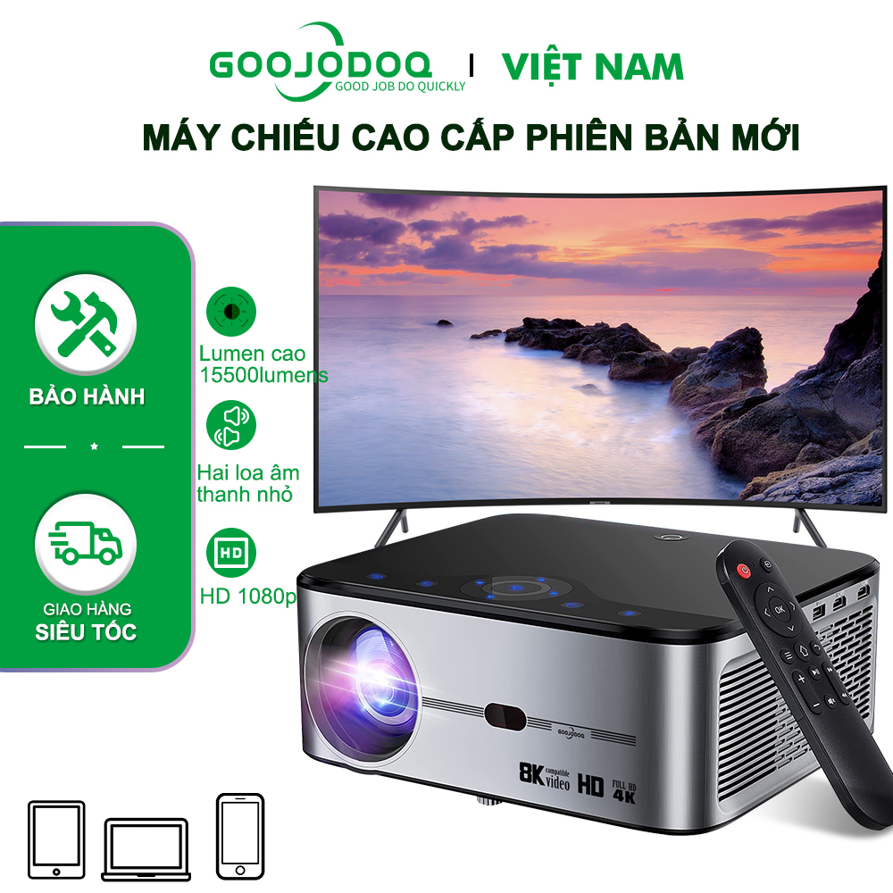 Máy chiếu mini GOOJODOQ Wifi 8k Full HD 1080p 15500LM Hỗ trợ Android và ...