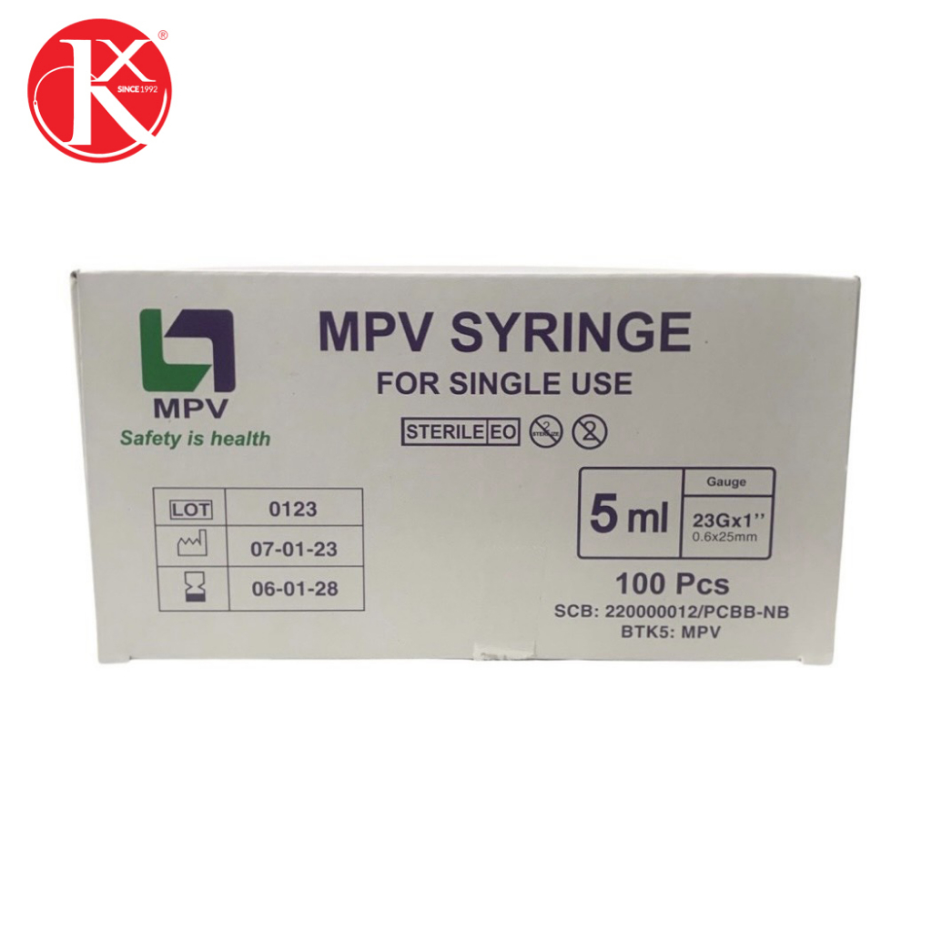 BƠM TIÊM VÔ TRÙNG SỬ DỤNG MỘT LẦN VIỆT NAM MPV 5ML/CC - KIM 23G / 25G (hộp 100 cây) | Shopee ...