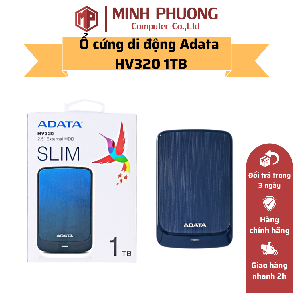 Ổ cứng di động ADATA HV320 2.5inch External HDD 1TB | Shopee Việt Nam