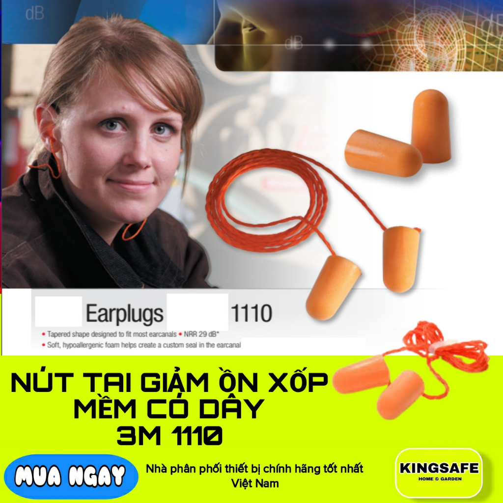 NÚT TAI GIẢM ỒN 3M CÓ DÂY 1110 , XỐP , MỀM, TIỆN LỢI, KHÔNG RƠI TỪ THƯƠNG HIỆU 3M,[CHÍNH HÃNG 3M ...