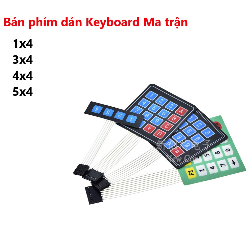 Bàn phím dán Keyboard 1x4, 3x4, 4x4, 5x4 - Ma trận bàn phím | Shopee ...
