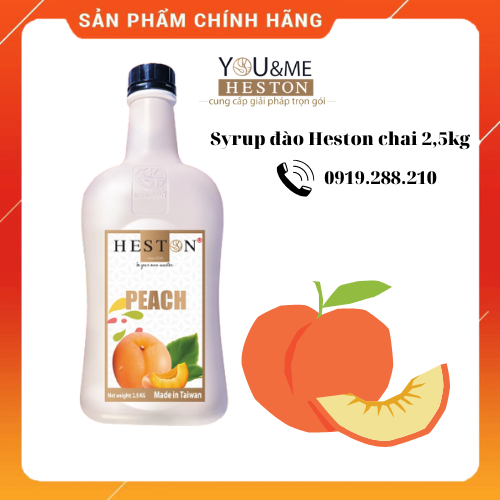 [MẪU MỚI] Siro/Syrup Đào Heston Đài Loan Chai 2,5kg Làm Trà Trái Cây Đủ ...