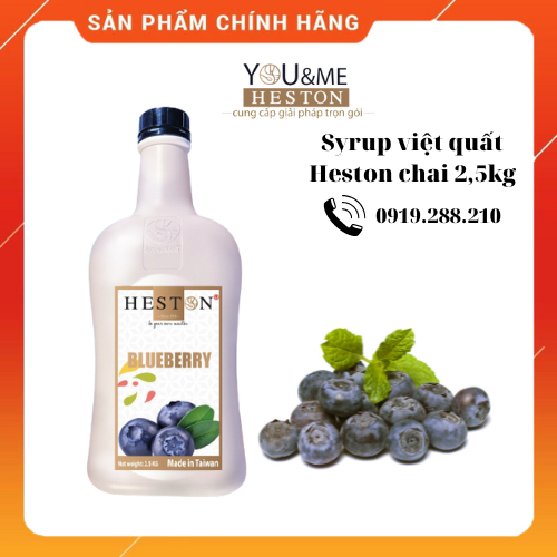 [MẪU MỚI] Siro/Syrup Việt Quất Heston Đài Loan Chai 2,5kg Làm Trà Trái ...