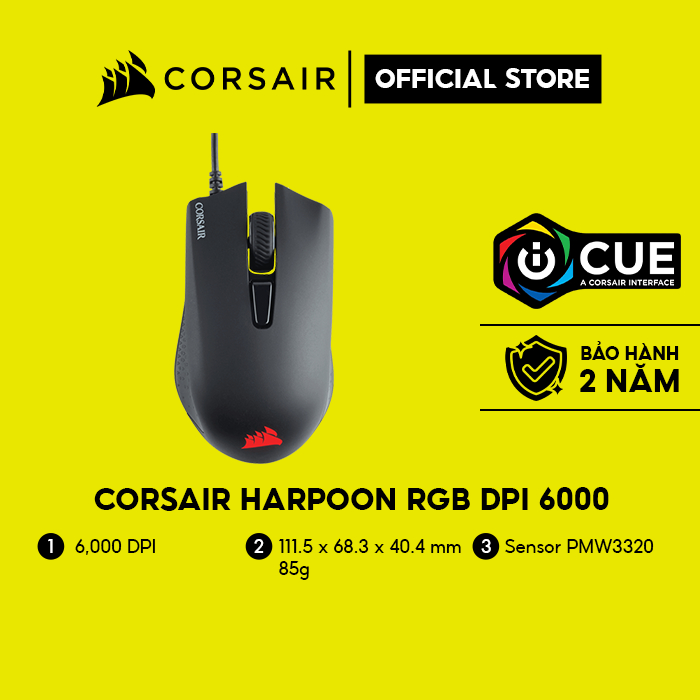 Chuột Gaming Corsair Harpoon RGB DPI 6000 (CH-9301011-AP) | Shopee Việt Nam