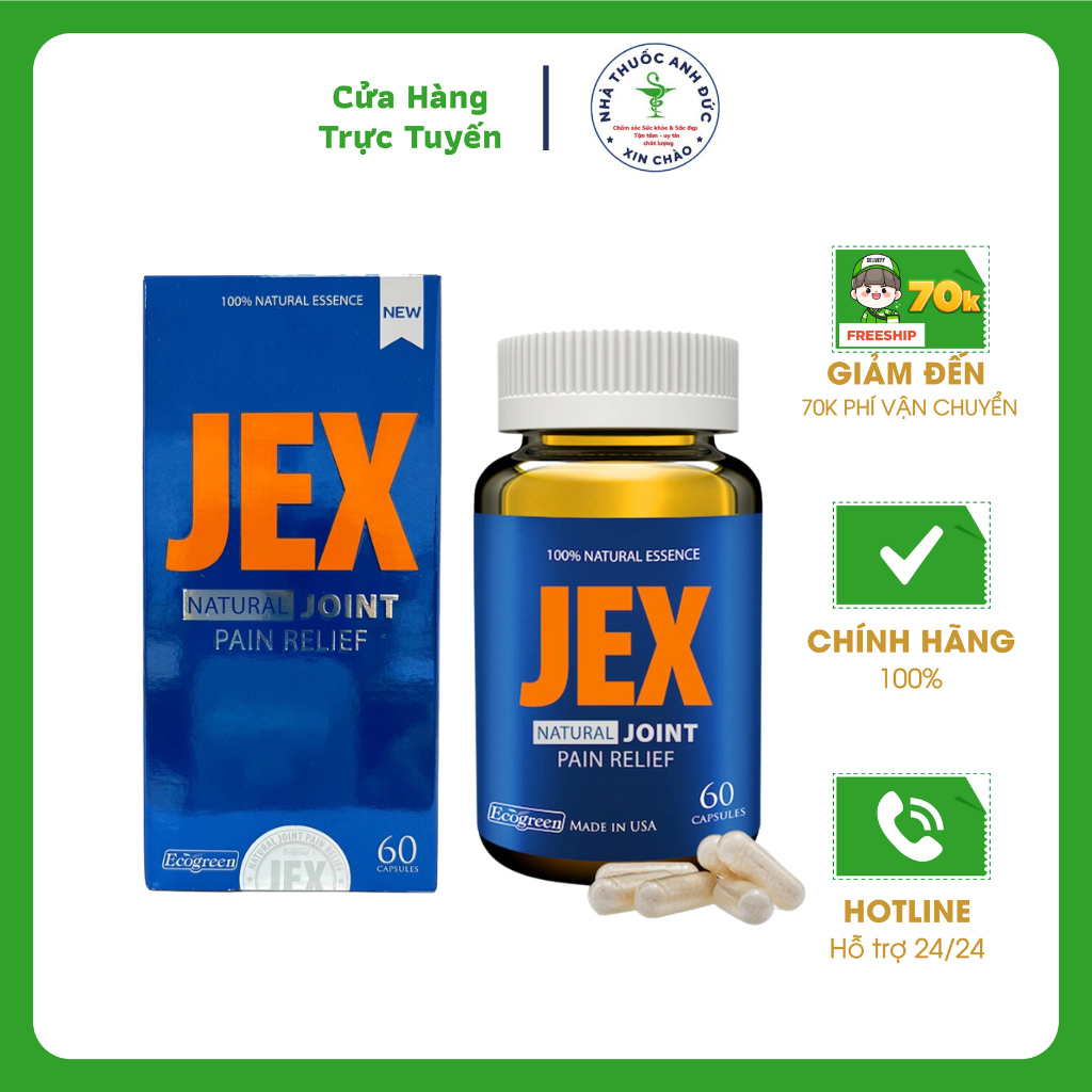 Viên Ecogreen Jex Natural Joint Pain Relief bảo vệ, tái tạo sụn khớp, giảm đau khớp - Nhà Thuốc ...