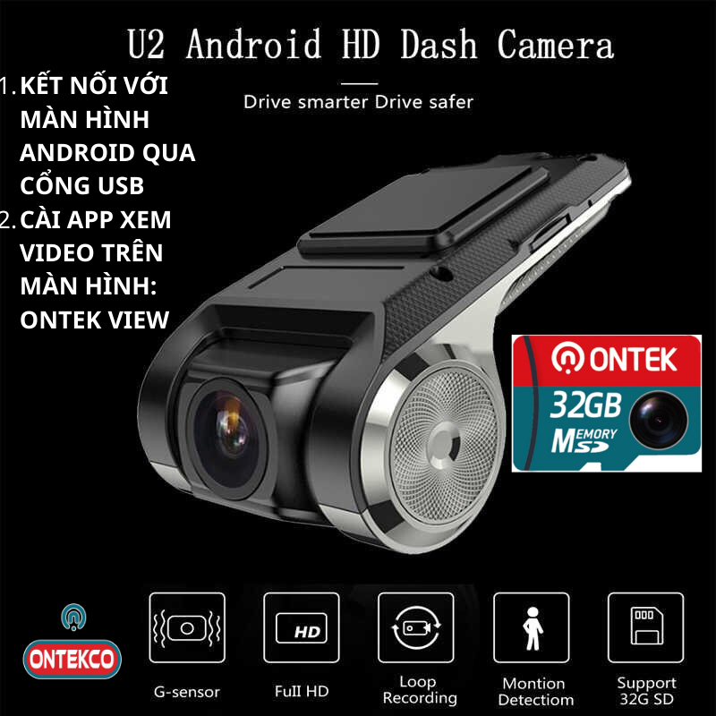 Camera Hành Trình Ô Tô,Xe Hơi ONTEK U2 FULL HD 1080P siêu nét Tích Hợp ...