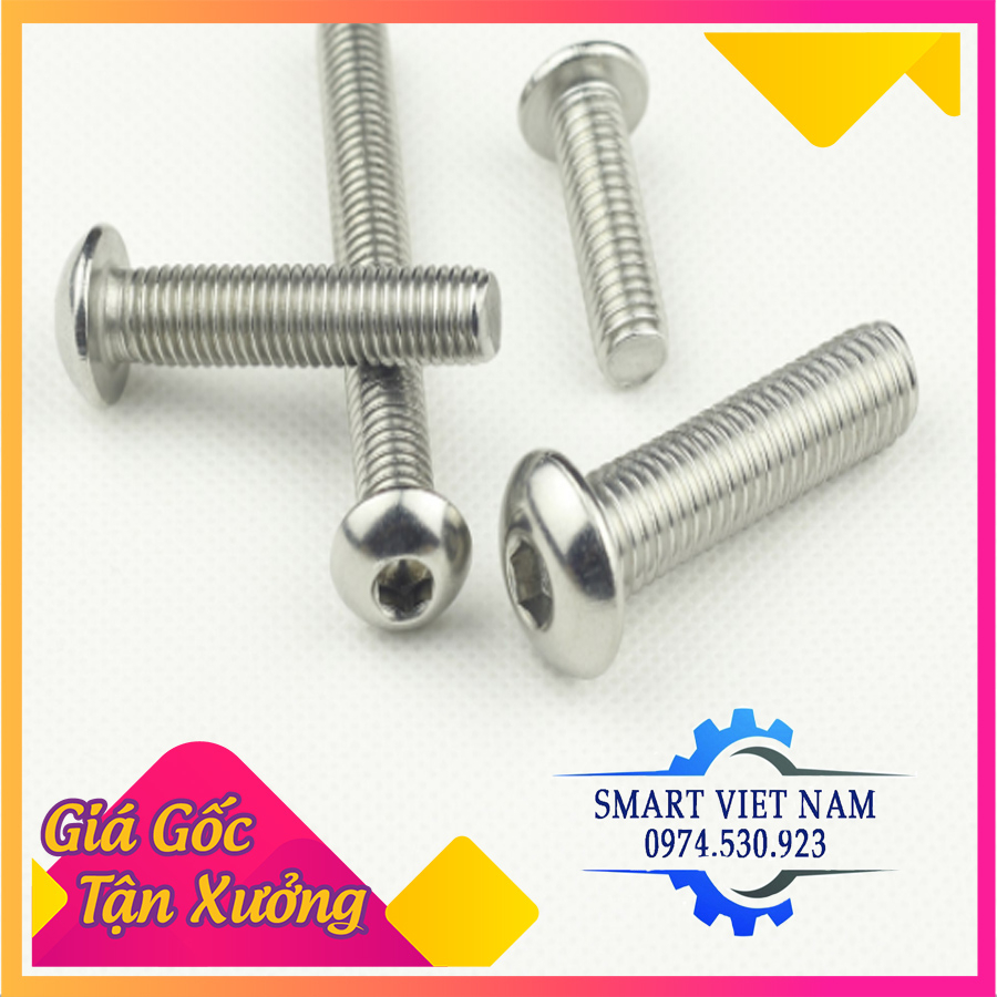 Bulong inox 201 M10 chìm đầu cầu Combo 100 chiếc | Shopee Việt Nam