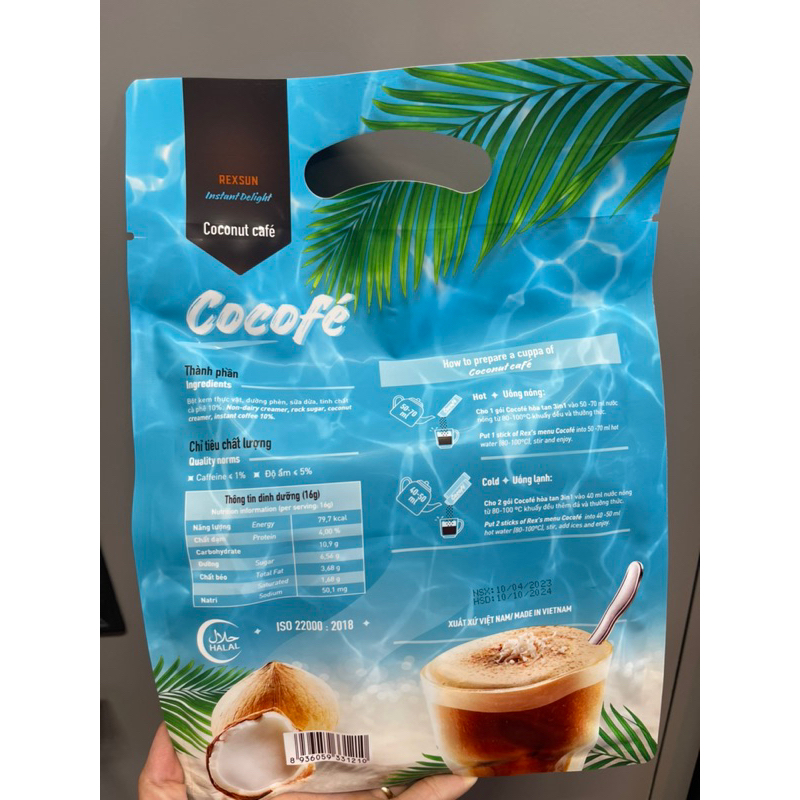 Cà Phê Hoà Tan Sữa Dừa Cocofe Coconut Cafe (Ban Me Gold) gói 480g/ Hộp ...