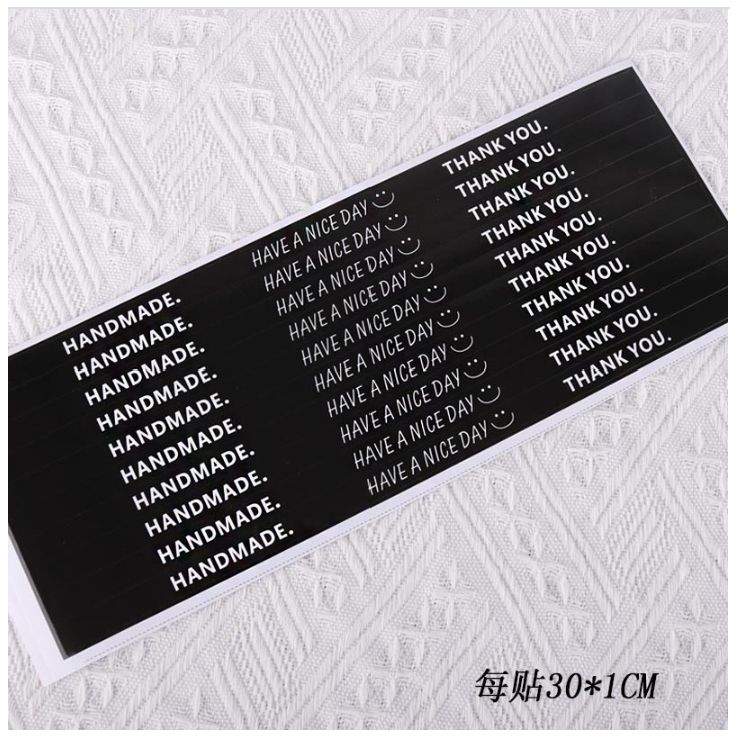 1 tờ tem decan dài thank you, handmade và have a nice day dùng để trang ...