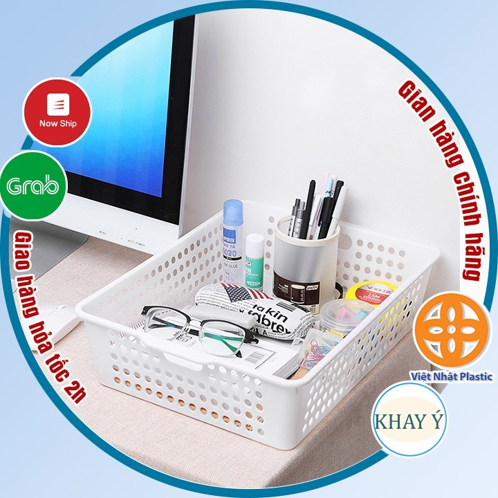 Khay nhựa chữ nhật, rổ nhựa B5, A4 Việt Nhật đa năng đựng tài liệu, đồ ...