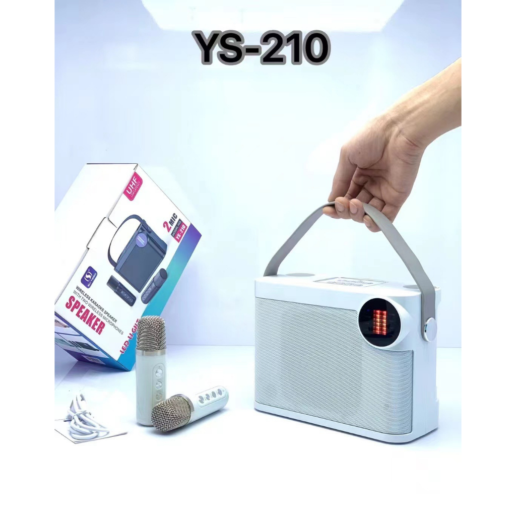 Loa karaoke Kèm Micro Bluetooth YS-210 có 2 micro,có màn hình Led Nháy Theo Nhạc, Thẻ nhớ TF USB ...