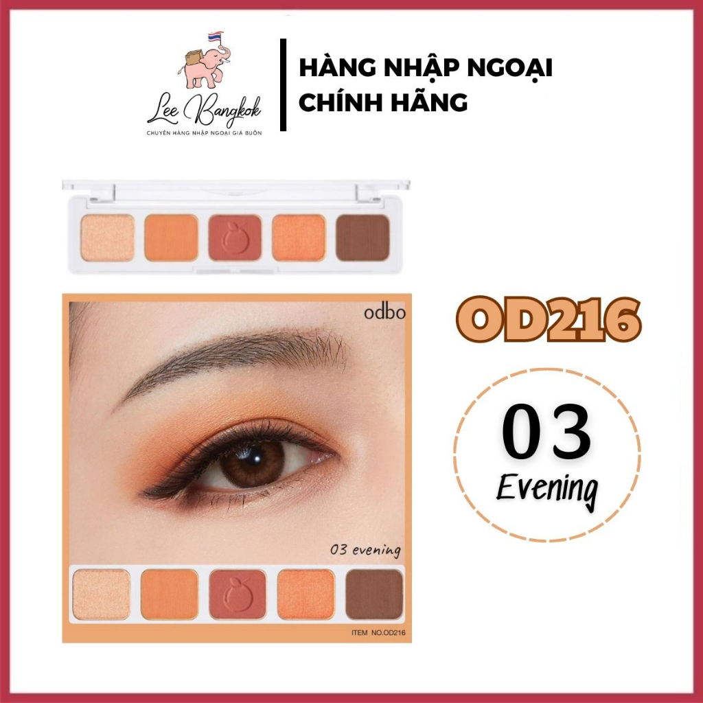 [Tone 03] Bảng Phấn Mắt Odbo Beauty Session Eyeshadow OD216 #03 Evening 5 Ô Màu Thái Lan Chính ...
