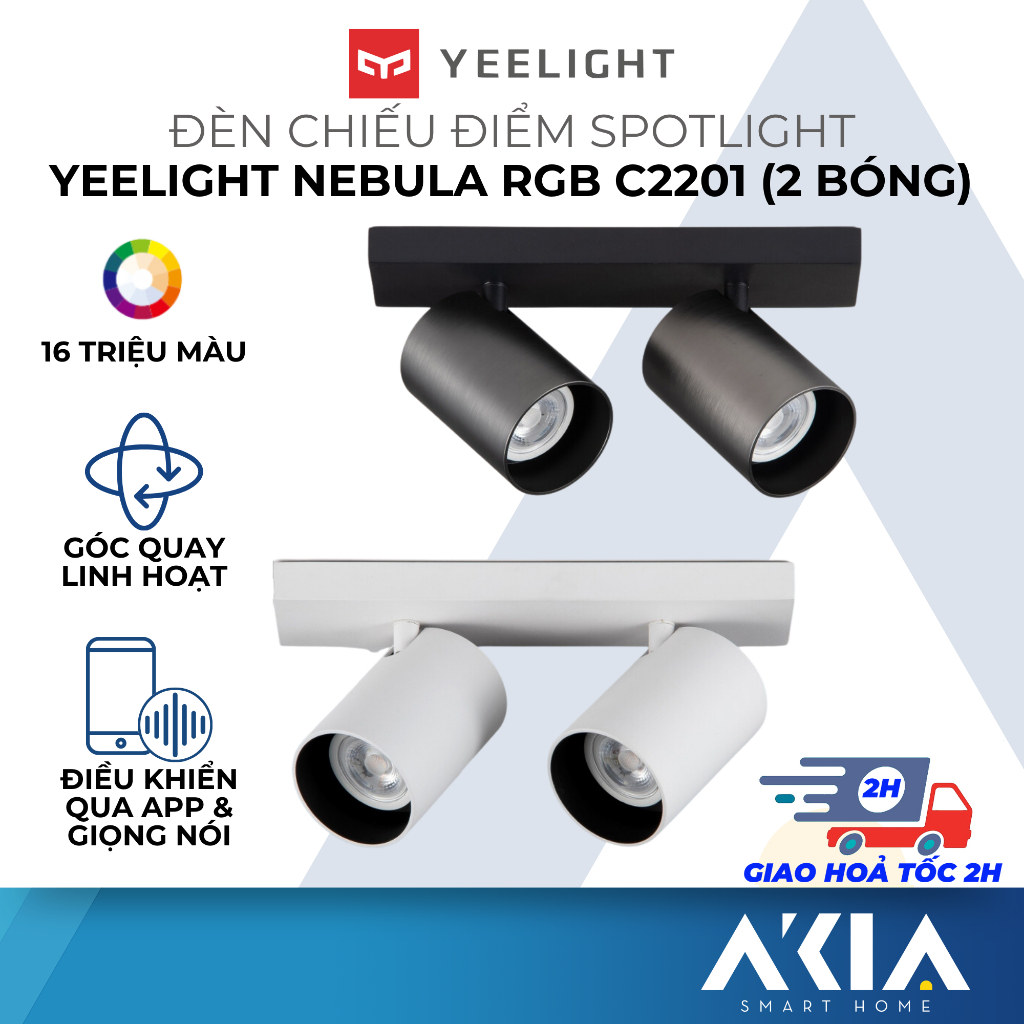 Đèn Spotlight gắn trần Yeelight Nebula RGB C2201 (bộ 2 bóng), 16 triệu ...