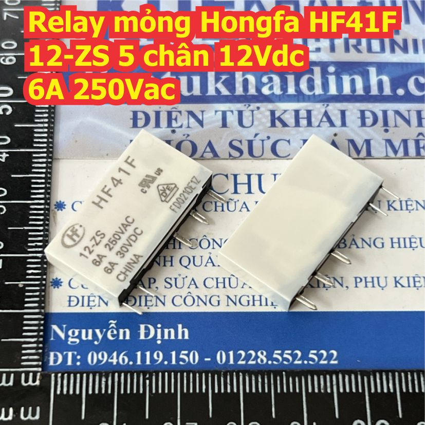 Relay role mỏng Hongfa HF41F 12-ZS 5-ZS 24-ZS 5Vdc 12Vdc 24Vdc 5 chân ...