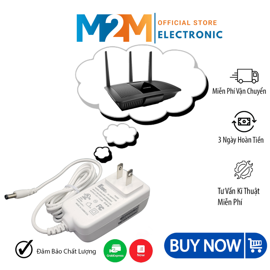 Nguồn Adapter 12V2A 5.5x2.1MM Chính Hãng KTEC LINKSYS, Bộ Đổi Nguồn 12V ...