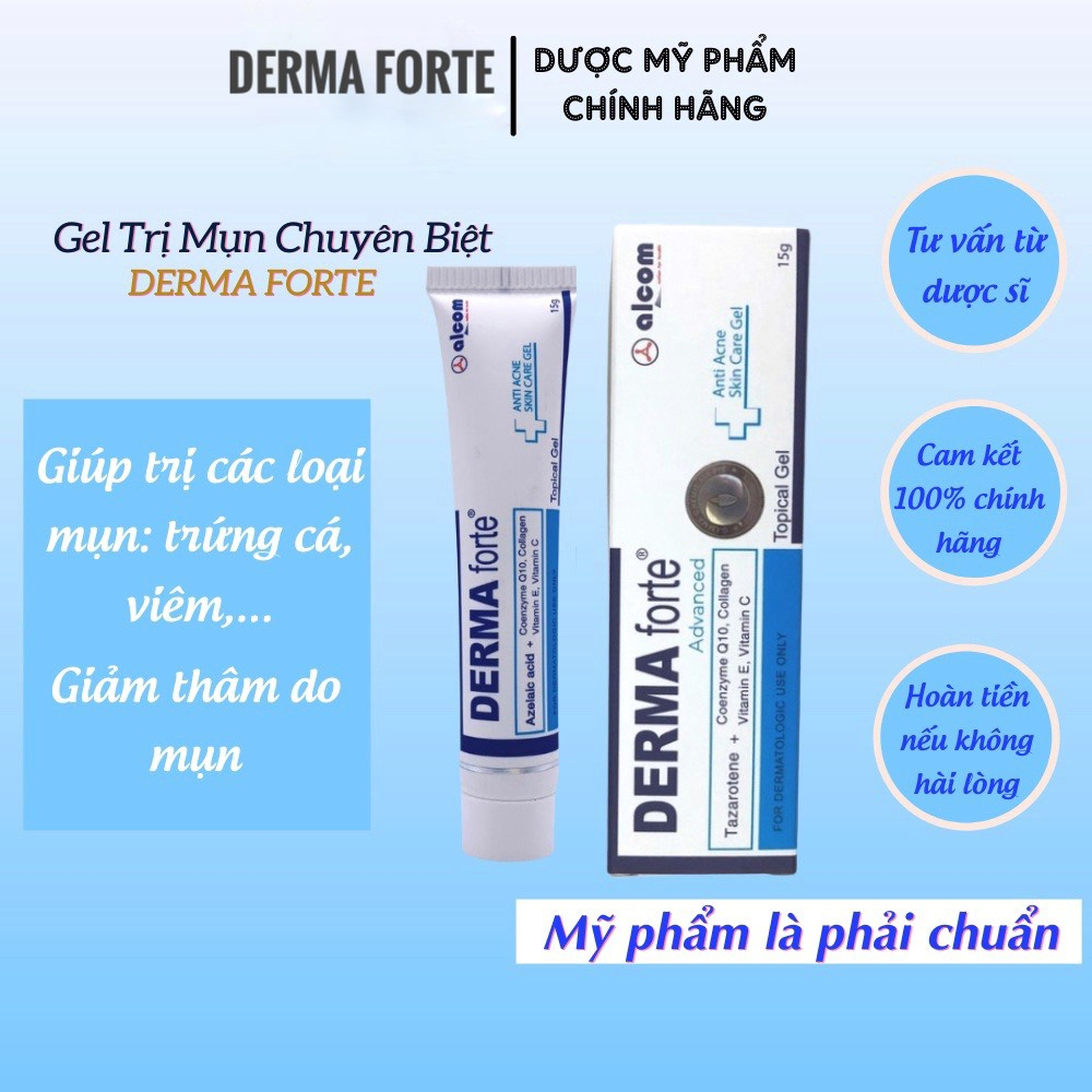 Derma Forte 15g - Gamma, Bản Thường/ Advanced, Gel Giúp Giảm Mụn Trứng Cá, Ngừa Thâm, Mờ Sẹo, Da ...