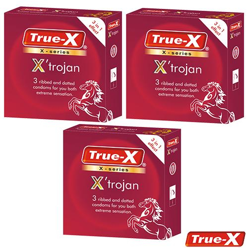 Bao cao su gân gai True-X Xtrojan (3hop/9chiec) | Shopee Việt Nam