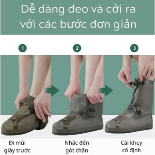 Ủng Bọc Giày Đi Mưa Silicon Chống Trơn Trượt Có Khuy Bấm/ Bọc Giày ...
