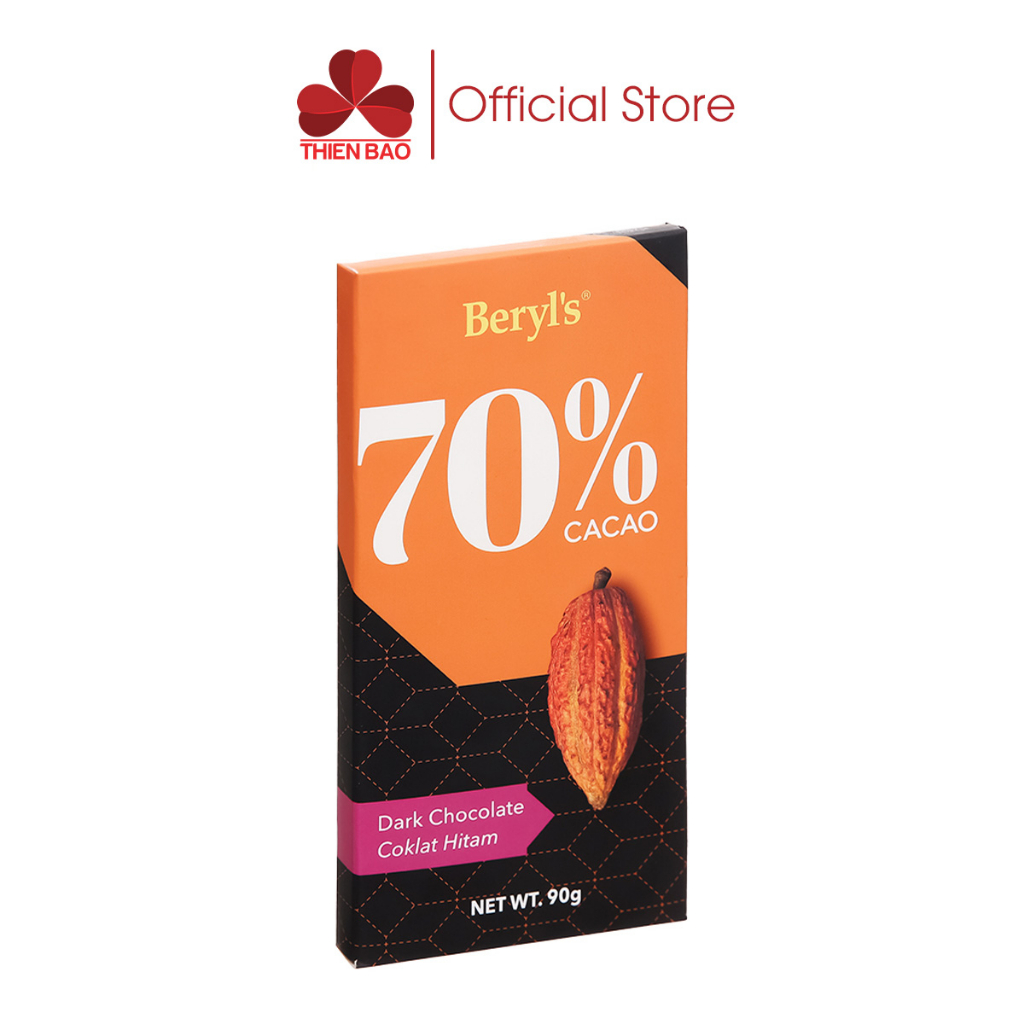 Socola đắng không đường Beryl's 70% ca cao thanh 90g | Shopee Việt Nam