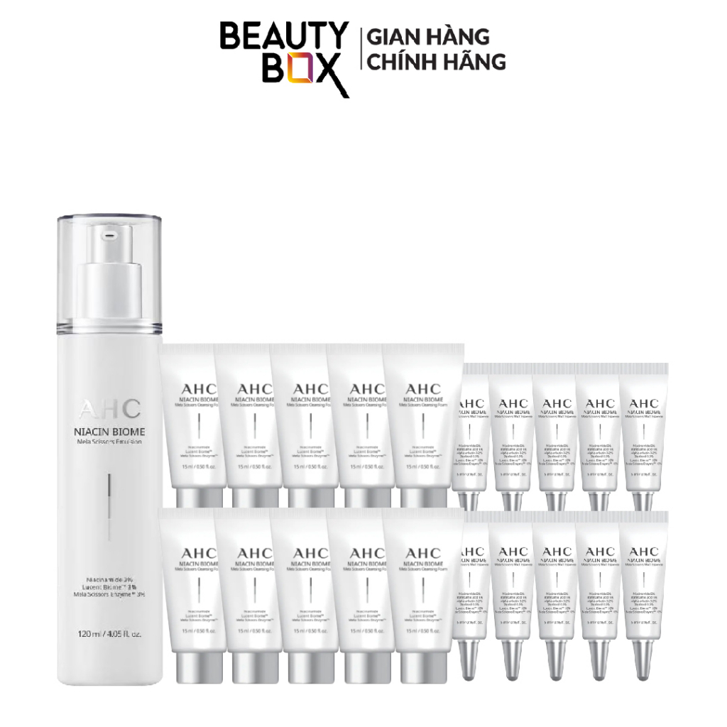 Combo chăm sóc sáng da AHC (Sữa Dưỡng 120ml,Tinh Chất 5ml,Sữa Rửa Mặt 15ml) | Shopee Việt Nam